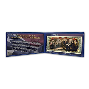 Signing of Decleration of Independence Two Dollar Bill Folder