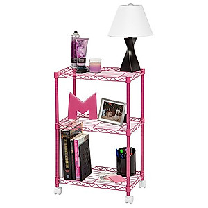 IRIS USA CBM-44073 Small Wire 3-Tier Colored Shelf, Pink