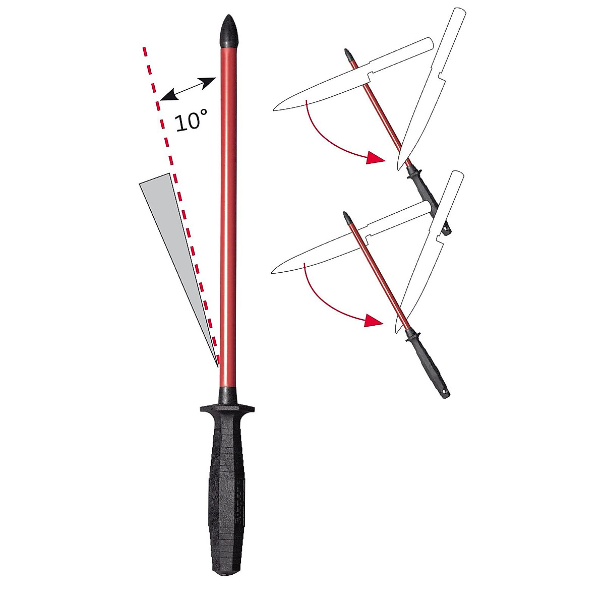 Westmark Knife Sharpener Sieger-Long-Life From Sintered Ruby, A, Red/Black