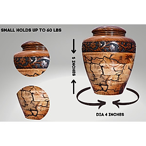 Best Urn for Human Ashes Large Wooden urn for Cremation Adult urn Box for Ashes Personalized Wooden urn Burial urn for Funeral Wood Box (Small Hold up to 60 LBS, No Personalized)
