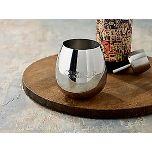 Stainless Steel Aerating Wine Glass by Chevalier Collection (Set of 2) - Patented Vessel With Removable Aerator for Decanting Wine And Spirits - Unique Gift for Wine Lovers