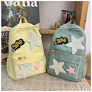 hunmui Y2k Backpack, Cute Kawaii Aesthetic Backpack for Women, Portable Daypacks for Travel (Black)