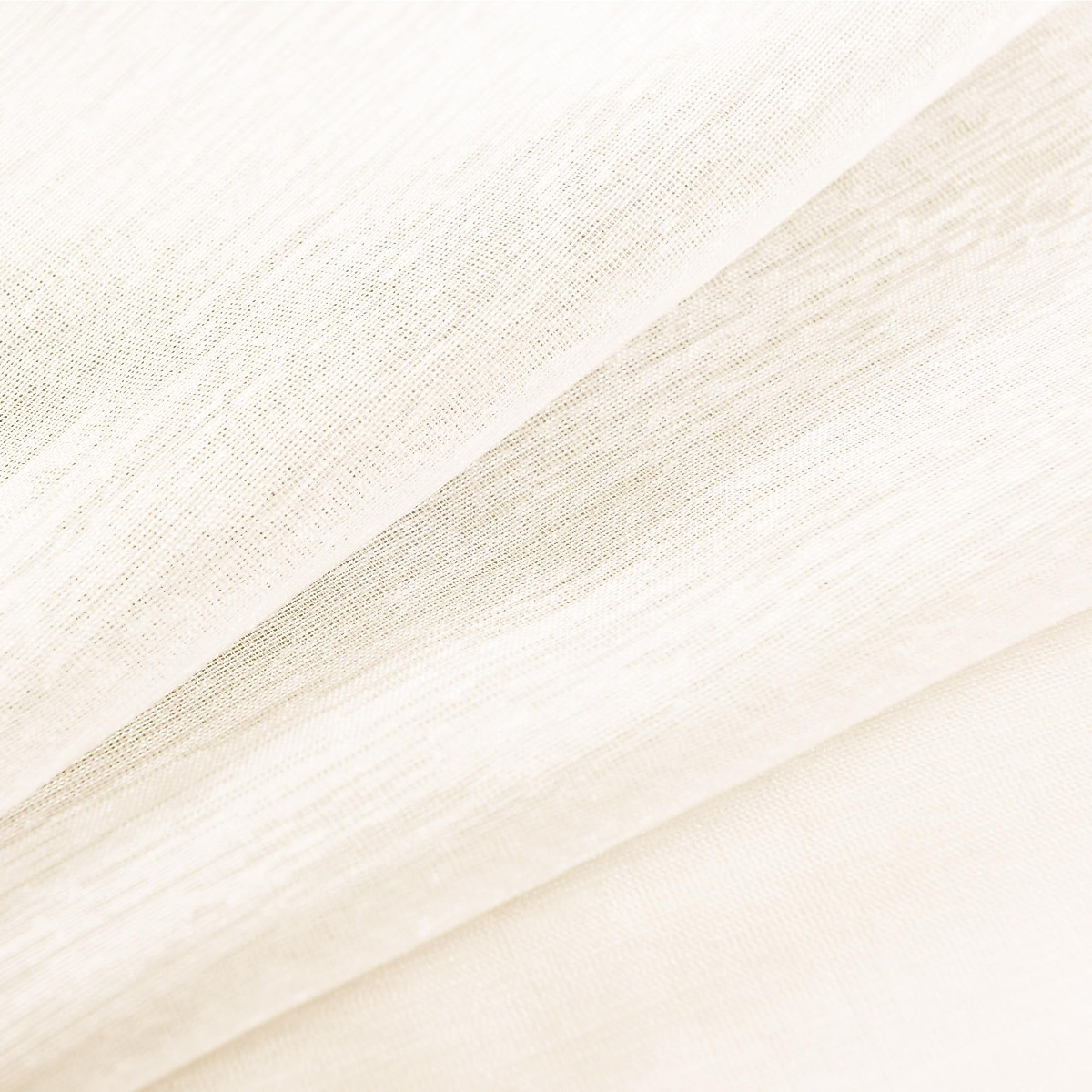 Ivory Sheer Curtains 45 Inch Length for Small Windows Treatment Set of 2 Pack Grommet Linen Look Semi Voile Short Off White Curtains for Bathroom Bedroom Loft Kitchen Light Cream Ecru Wide 52x45 Long