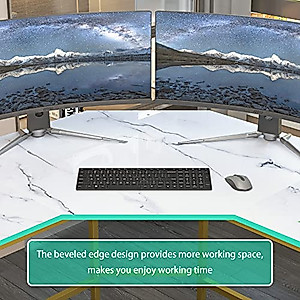 Elephance Large L-Shaped Computer Desk with Shelves, Corner Desk, Home Office Writing Workstation, Gaming Desk PC Latop Table with Storage