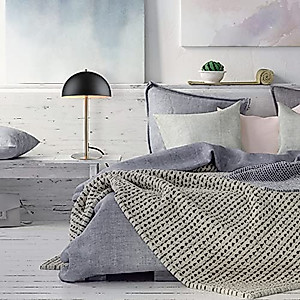 Globe Electric 52938 Luna 15" Desk Lamp, Matte Black, Matte Brass Accents, in-Line On/Off Rocker Switch