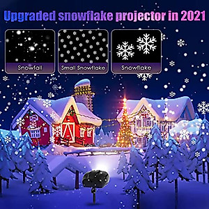 Snowflake Projector Lights Outdoor with Remote Control, Christmas Snowflake Projector Lights, IP65 Waterproof Snowfall Landscape Light Christmas Projector Gift for Holiday Friend Garden Wall Decor