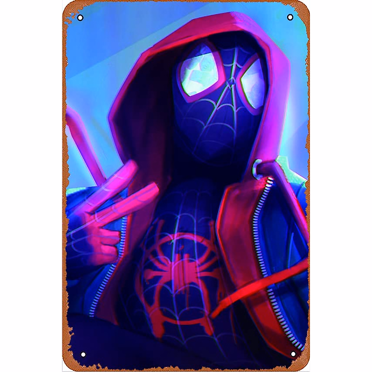 Miles Morales by movie poster Sign Wall Art Decor Metal Sign Decoration Sign 8x12 inch