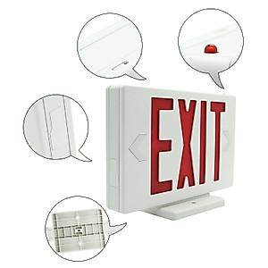 Ainfox 2 Pack LED Exit Sign Emergency Wall Light, Back -up Letter Cover (red/2pack)