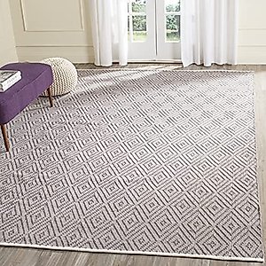 SAFAVIEH Montauk Collection Area Rug - 10' x 14', Grey & Ivory, Handmade Trellis Cotton, Ideal for High Traffic Areas in Living Room, Bedroom (MTK811A)
