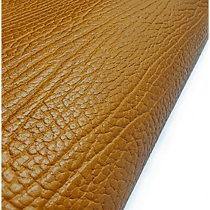DOQN Bump Texture Genuine Leather Sheets 2.0mm Thick Plain Geometric Pattern Printed Leather Fabic for Craft & Hobby (Bark Pattern | Bourbon Brown, 6"x12")