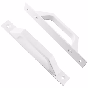 Jiozermi 2 Pack Sliding Barn Door Handle, 7.9 Inch Gate Door Handle, Aluminium Alloy Door Pull Handle for Sliding Barn Door Gate Cabinet Closet Drawer Garage Shed, Silver White