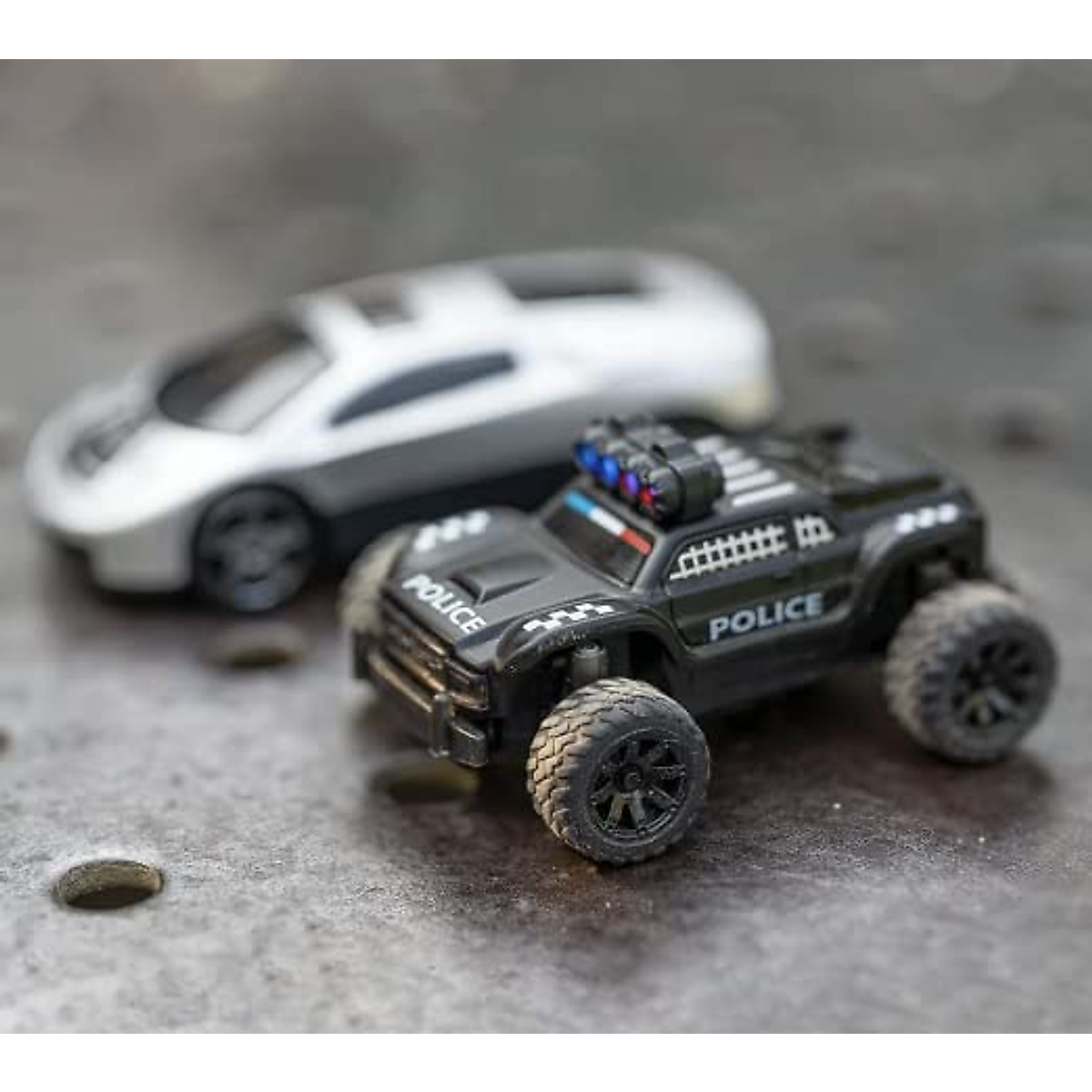 Helidirect Turbo Racing C82 1/76 Scale 2.4GHz Mini RC Car Police 2WD RTR Off-Road On Road Indoor Track Car - Remote Control Car, RC Car, RC Sport Car, RC Mini Monster Truck 1/76 Scale (HELIDIRECT)