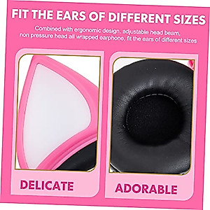 Vaguelly Glowing Headphones Over Ear Headphones On Ear Audio Headphones Wired Gaming Headset Glowing Earphone Earbuds Wired Lighting Headset Ears Earphones Shine PVC Fitness Microphone