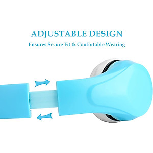 KPTEC Kids Headphones, Wired Girls Headphone with Microphone 93dB Volume Limited, On-Ear Foldable Headset for School Students/Toddler/Children/iPad/Tablet, 3.5mm Jack, Pink