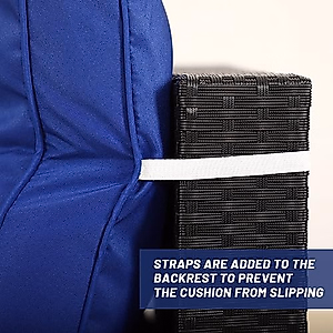 PAOLFOX 5 Piece Modern Patio Conversation Sets, Wicker Patio Furniture, Black/Blue