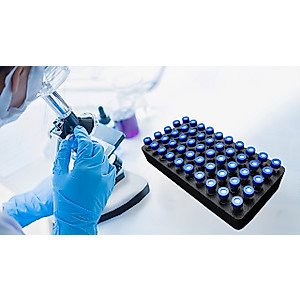 Polar Whale Centrifuge Vial Organizer Black Foam Storage Rack Stand Transport Holds 50 Vials Fits up to 12mm 2ml Diameter Tubes