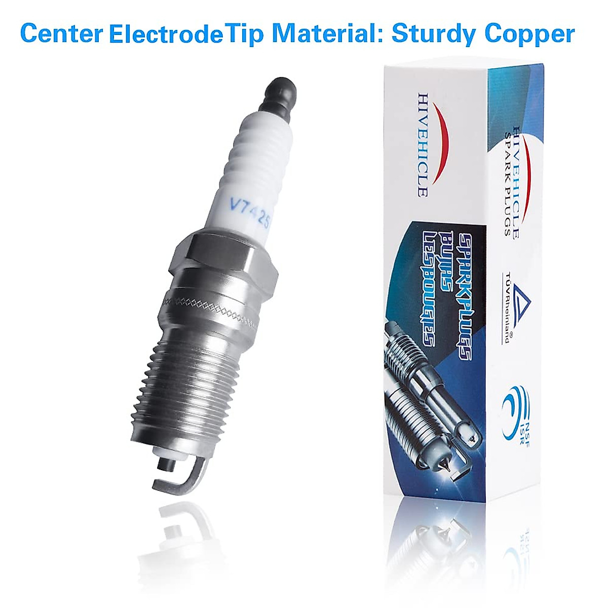 HiVehicle V7425 Spark Plugs – Replacement of #3951 TR55 (6 Pack)