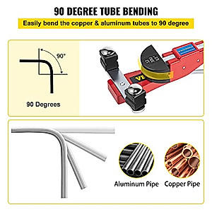 Mophorn Pipe Bender, Tube Bender Kit Hand Tool 1/4 to 7/8 Inch, Refrigeration Ratcheting Tubing Benders 90 Degrees for for HVAC Copper, Aluminum Tubes
