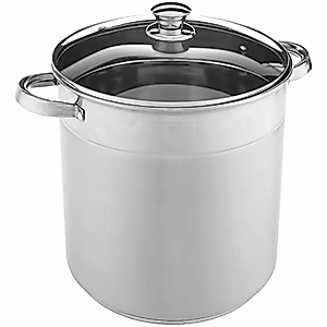 McSunley Stockpot with Encapsulated Bottom Base, 12 qt, Stainless Steel