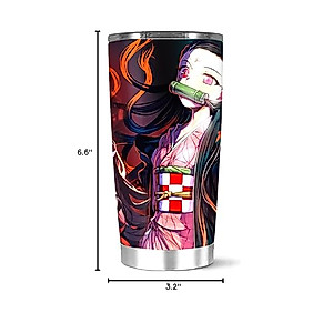 Stainless Steel Insulated Tumbler 20oz nezuko Cold Coffee Tea Wine Hot Iced Cup Mug Suit for Home Office Travel