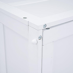 Murphy Bed with Rotable Desk,Queen Size Space-saving Platform Bed Frame with Storage Desk for Bedroom,Easy to Assembly, No Need Spring Box (White)