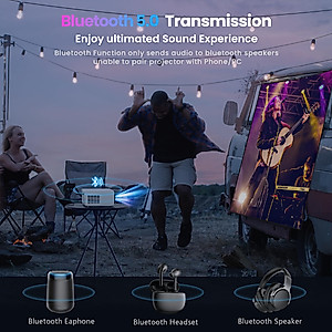 1080P HD Projector, WiFi Projector Bluetooth Projector, FANGOR 230" Portable Movie Projector with Tripod, Home Theater Video Projector Compatible with HDMI, VGA, USB, Laptop, iOS & Android Smartphone