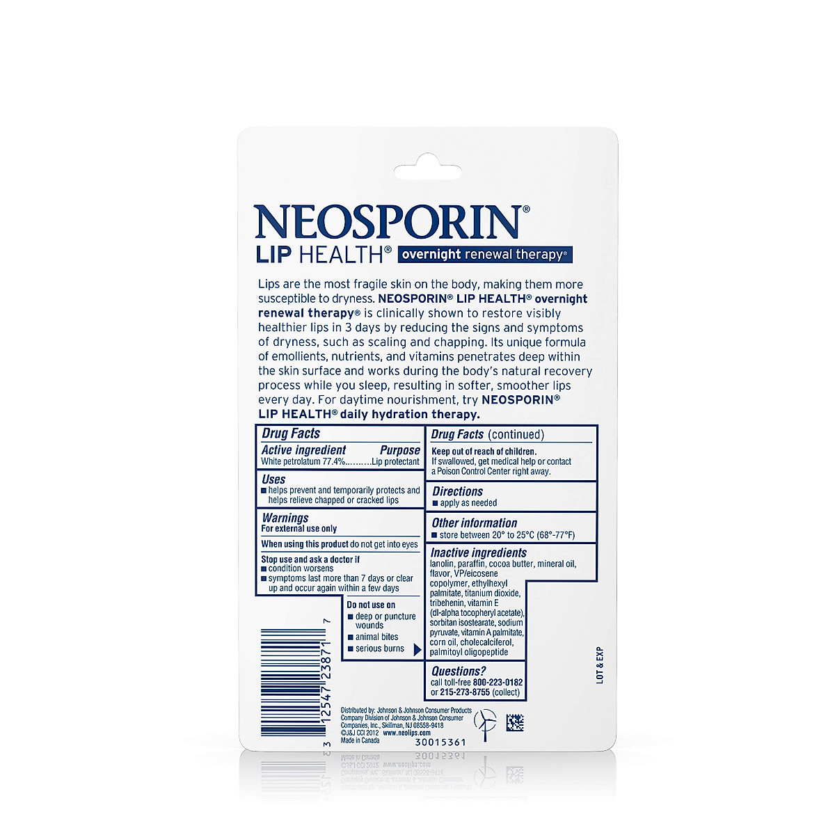 Neosporin Lip Health Overnight Healthy Lips Renewal Therapy Petrolatum Lip Protectant 0.27 oz