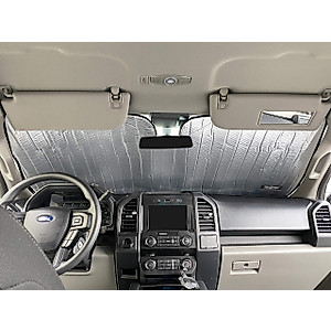 YelloPro Custom Fit Front Windshield Sunshade for 2015 2016 2017 2018 2019 2020 Ford F-150 F150 - Lariat, King Ranch, Platinum, XL XLT Limited Raptor Shelby Baja Accessories [Made in USA]