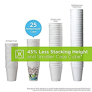 Dixie PerfecTouch 12 oz. Insulated Paper Hot Coffee Cup and Lid Set by GP PRO (Georgia-Pacific) Coffee Haze and White, 5342COMBO600, 300 Cups and 300 Lids (50 Cups and Lids Per Pack, 6 Packs Per Case)