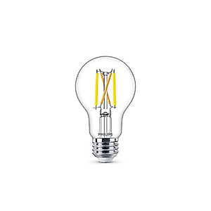Philips LED Flicker-Free Clear Dimmable A19 Light Bulb - EyeComfort Technology - 800 Lumen - Soft White (2700K) - 8W=60W - E26 Base - Title 20 Certified - Ultra Definition - Indoor - 8-Pack