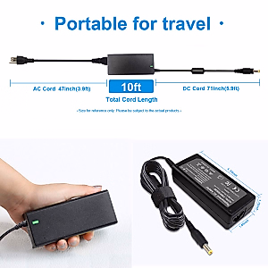 65W 19V 3.42A AC Adapter Charger Compatible with Acer Aspire V5 V3 V7 S3 E1 R3 R7 M5 E1 5349 5750 5250 7560 AS7750, Monitor S202HL H236HL G246HL H276HL G276HL S220HQL HN274H PA-1650-86 Power Supply