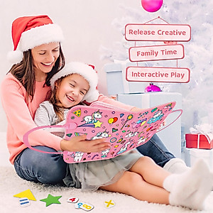 SPLAKS Toddler Busy Board with DIY Page, 20 in 1 Montessori Toys Sensory Activity Toys Preschool Educational Toys to Learn Basic Skills, for Airplane Car Travel (Pink)