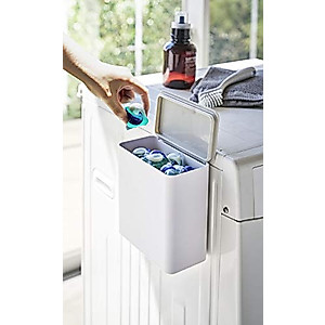 Yamazaki Home Plate Magnetic Detergent Pod Container closet storage and organization systems, One Size, White