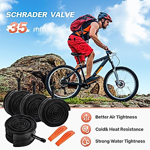 HAKULA MATATA 4 Pcs 29 Inch x 1.75-2.30 Bike Tube with AV 35 Valve Stem, MTB Bicycle Butyl Inner Tube Replacement for Mountain Bikes, 4Packs (Schrader Valve 35mm)