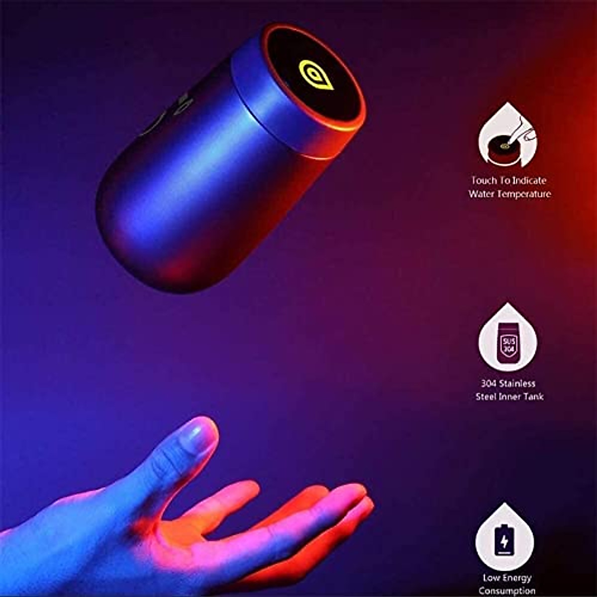 MXJCC Cupcooler, Instant Cooling Cup Smart Device Fast-Cooling Mini Portable Refrigerator Cools for Drinks and Water Extreme Fast Beverage Cooler (Color : Gray)