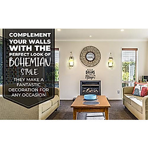 Rustic Wall Sconces - Mason Jars Sconce, Rustic Home Decor,Wrought Iron Hooks, Silk Hydrangea and LED Strip Lights Design 6 Hour Timer Home Decoration (Set of 2)