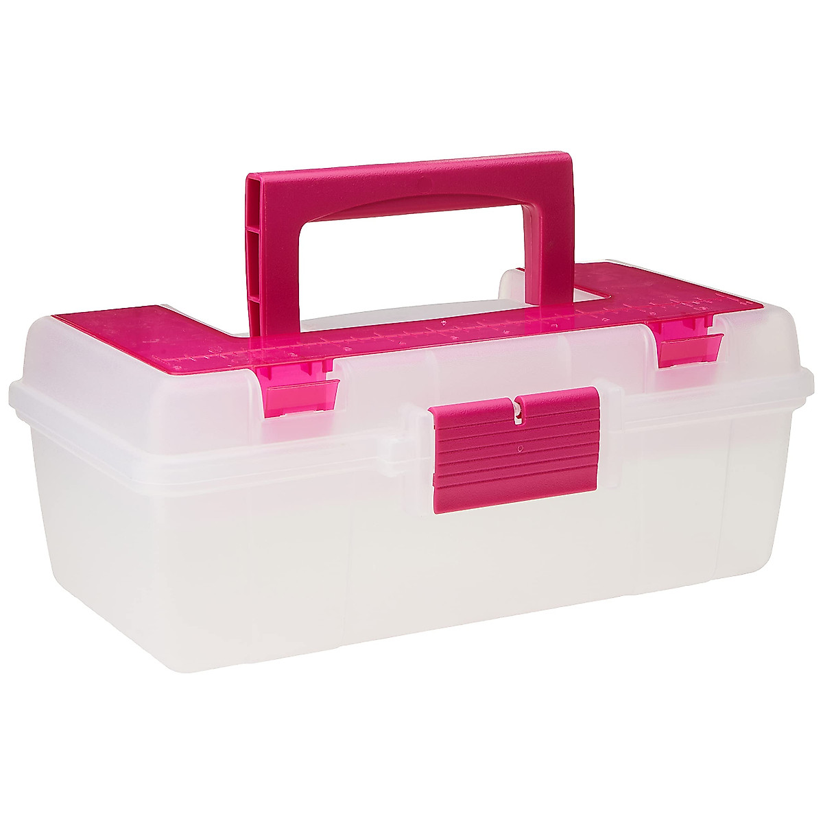 Creative Options 114-082 Molded Storage Craft Box with Lift-Out Tray, 13-inch , Pink