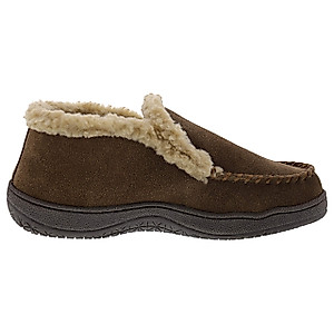 Clarks Sage Suede Moccasin Faux Fur Lining Indoor Outdoor Bootie Slippers (Sage Suede, 12)