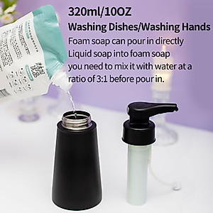 ZEBEYIMA Matte Black Stainless Steel Sensor soap Dispenser, Automatic Foam soap Dispenser, contactless Rechargeable soap Dispenser, Liquid soap Dispenser for Kitchen Bathroom (11oz/320ml)