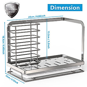 FixOwl Kitchen Sink Caddy Organizer 304 Stainless Steel Sponge Holder Dish Soap Brush Scrubber Countertop Rack, Rustproof, Silver