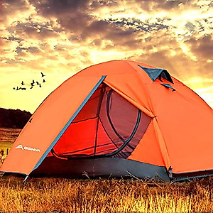 BISINNA 2/4 Person Camping Tent Lightweight Backpacking Tent Waterproof Windproof Two Doors Easy Setup Double Layer Outdoor Tents for Family Camping Hunting Hiking Mountaineering Travel