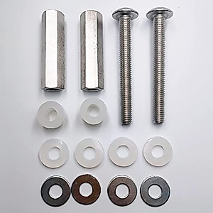 2PCS Toilet Seat Screws Replacement Parts, Metal Toilet Seat Mounting Bolt,Toilet Seat Repair screw, Heavy Duty Stainless Steel，Extra Long Downlock Nut,Toilet Seat Bolts Non Slip