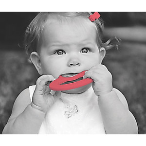 Toofeze Ice Cold Baby Teether Toy – Fast Pain Relief – All Natural Silicone and Stainless – Ages 3 mos+ (Coral Pink)