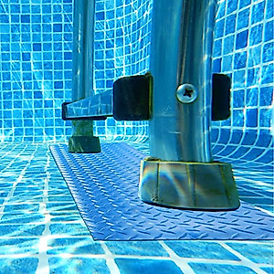 2 Rolls Pool Ladder Mat, Pool Ladder Pad Step with Non Slip Texture Pool Liner Protection Cushion for Above or Inground Swimming Pools, Blue (35 x 9 Inches)