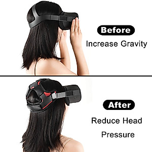 MASiKEN Professional Head Strap Pad for Oculus Quest 2 and Quest Headband Replacement Accessories, Comfortable PU Leather Head Cushion & Reduce Head Pressure (Red)