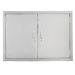 SHZOND 30.5" W x21 H BBQ Access Door 304 Stainless BBQ Island Door Heavy Duty Double Door Great for Outdoor Kitchen