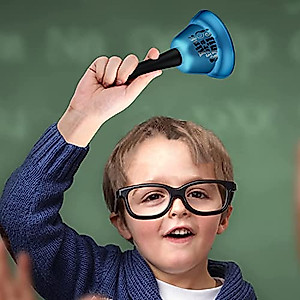 Hand Bell Loud Dinner Bell Service Bell 5.3 Inch Metal Call Bell Hand Bells Classroom Bell for Schools,Offices,Reception,Hotels (BLUE)