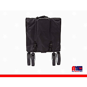 AM The America Store - Collapsible Foldable Wagon, Beach Cart Large Capacity, Heavy Duty Folding Wagon Portable, Collapsible Wagon for Sports, Shopping, Camping (Black)