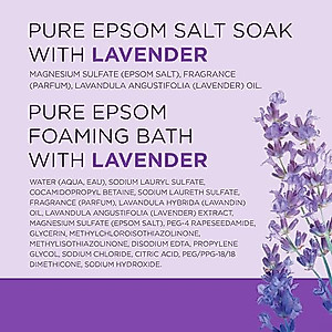 Dr Teal's Epsom Salt Soaking Solution and Foaming Bath with Pure Epsom Salt Combo Pack, Lavender (Packaging May Vary)