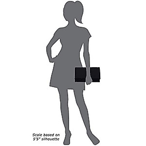 JNB Basic Patent Foldover Clutch, Black